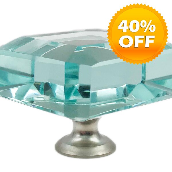 Teal Glass Knobs - Etsy