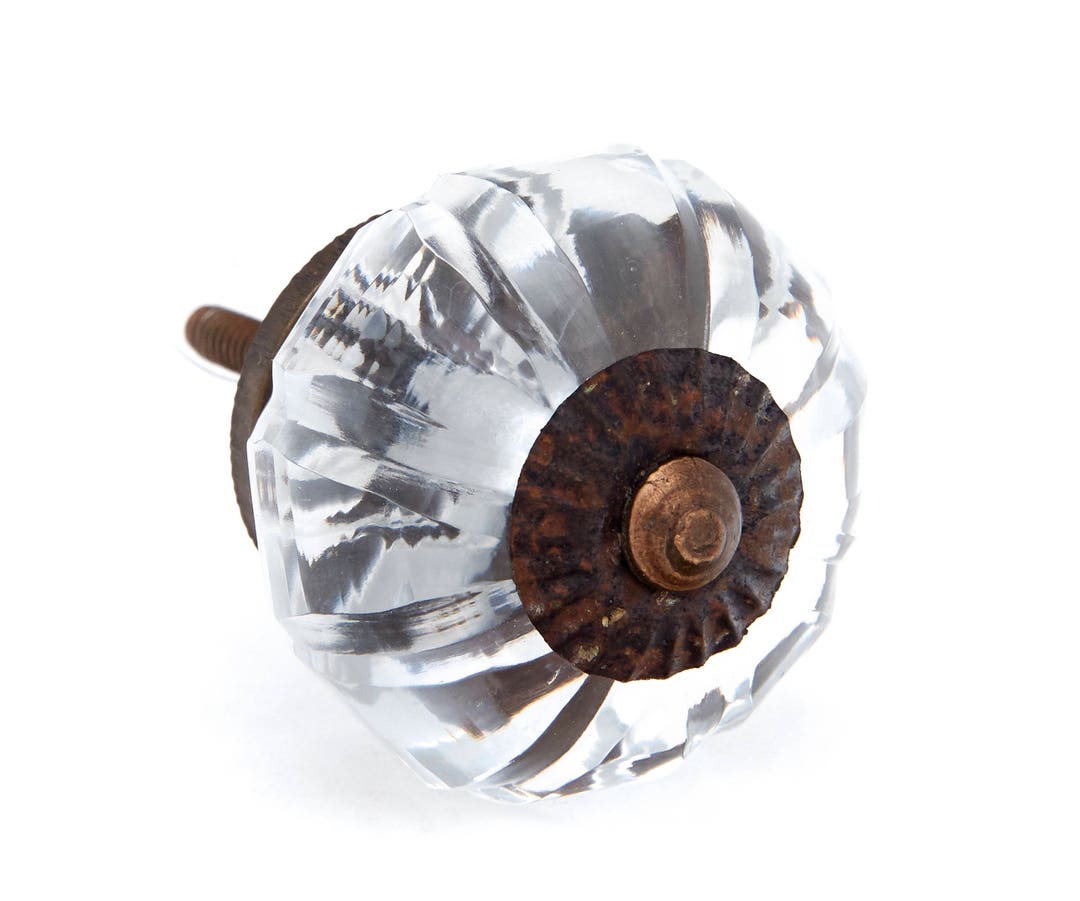 Clear Glass Round Kitchen Cabinet Pull, Door Knob, Furniture Knob With ...