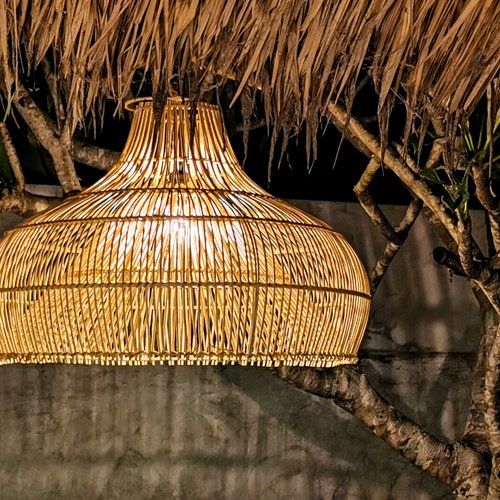 Portobello Rattan Light Shade - Etsy UK