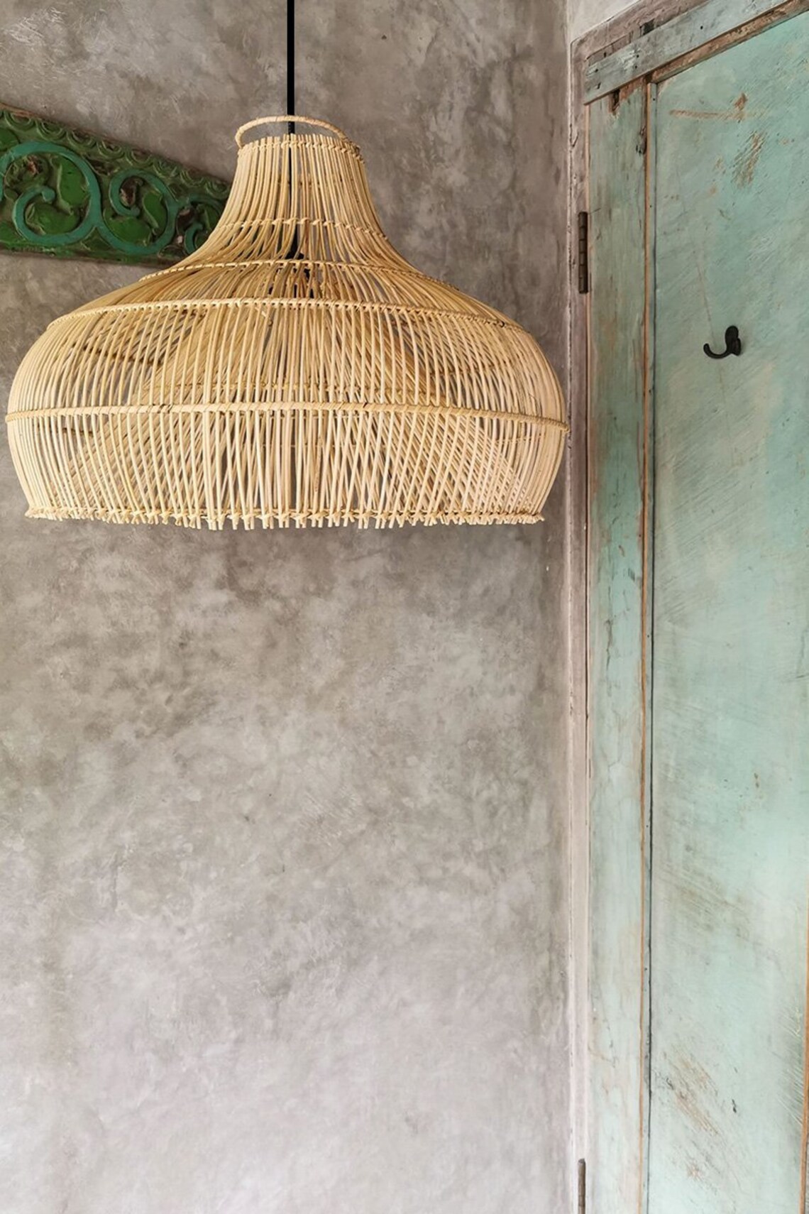 Rustic Rattan Light Shade - Etsy UK