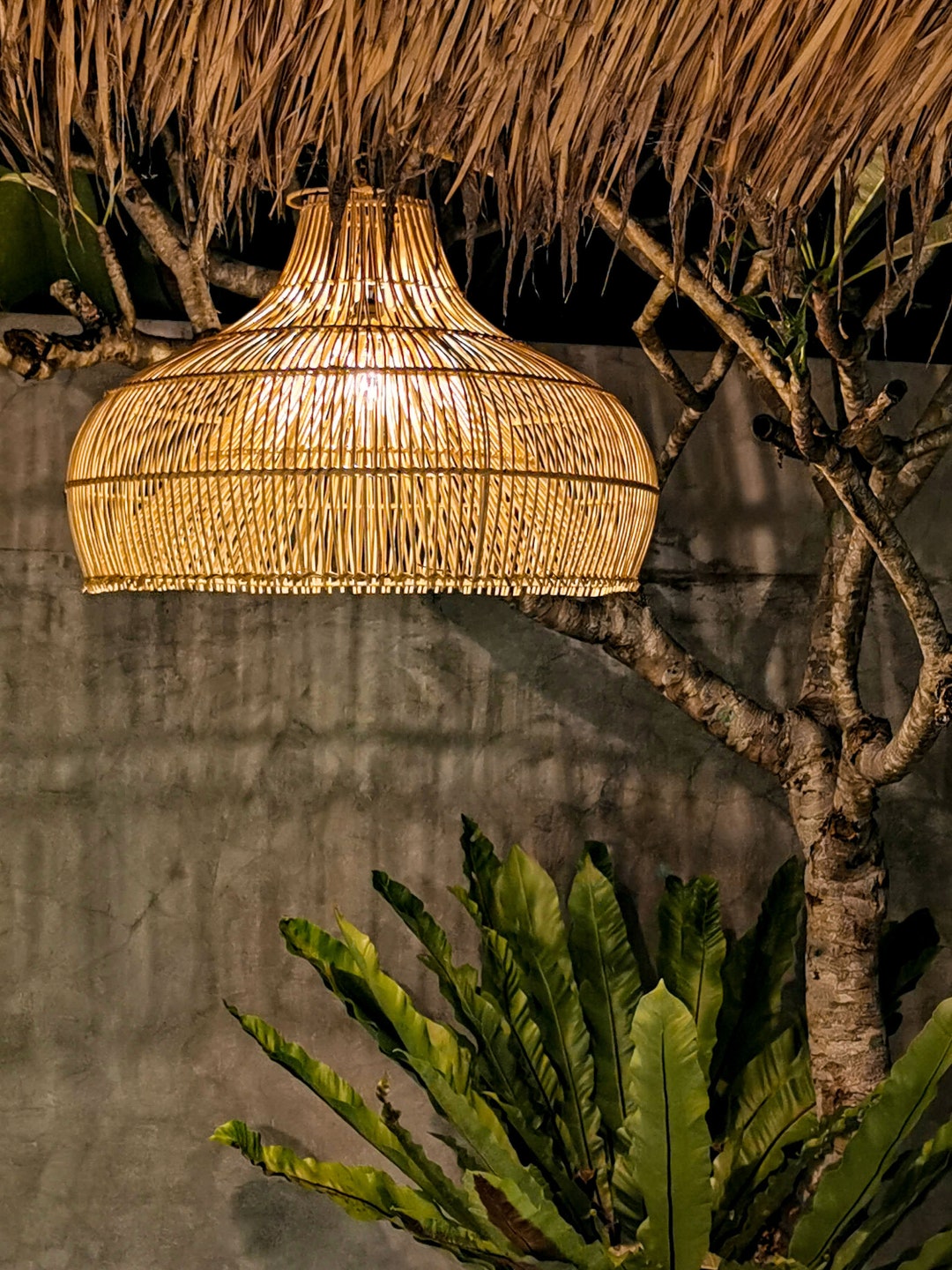Rustic Rattan Light Shade - Etsy