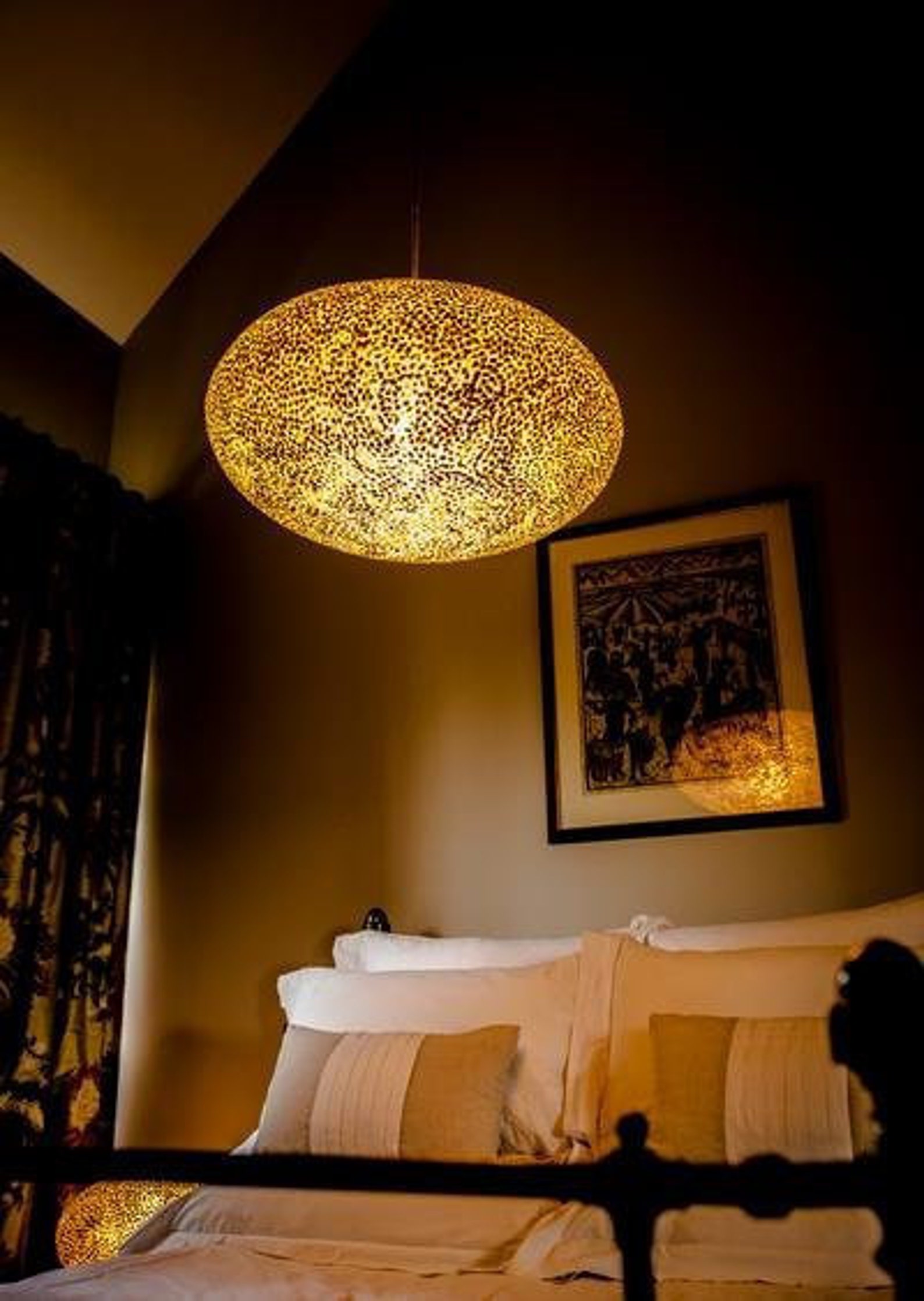 Unique Gold Ovo Ceiling Shade Golden Oyster Shell Pendant | Etsy UK