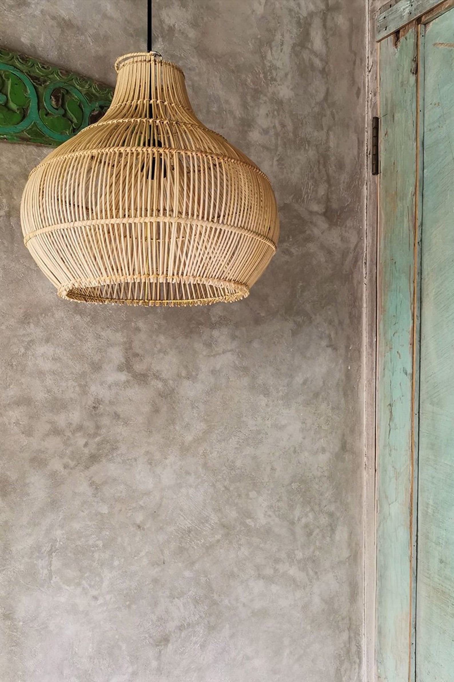 Rustic Rattan Light Shade - Etsy UK