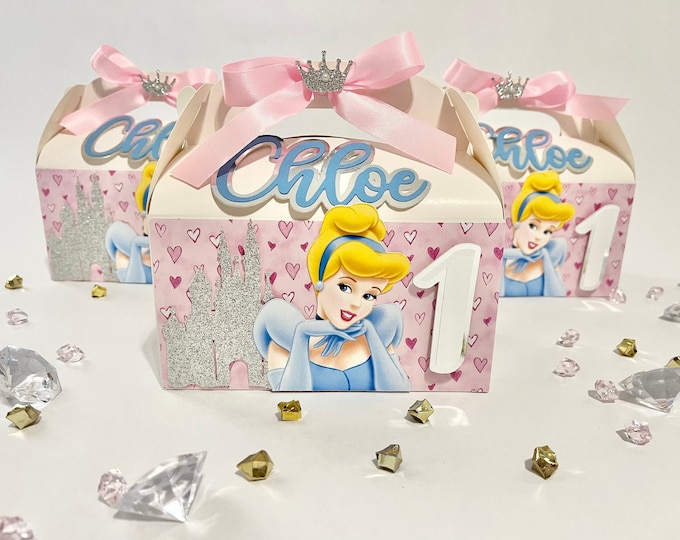 Cinderella Birthday Favor Boxes, Princess Birthday Favor Boxes ...