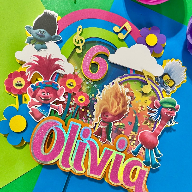 Trolls Cake Toppers - Etsy