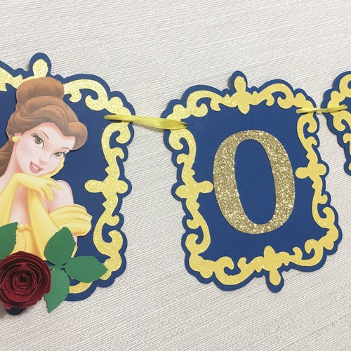 Beauty and the Beast Backdrop Banner Belle Beast Mrs Potts - Etsy