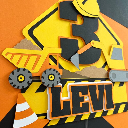 Construction Cake Topper Digital Download Personalized - Etsy