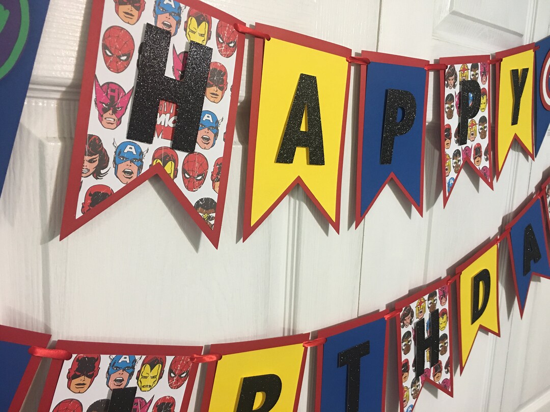 Avengers Inspired Banner Superhero Banner Marvel Inspired - Etsy