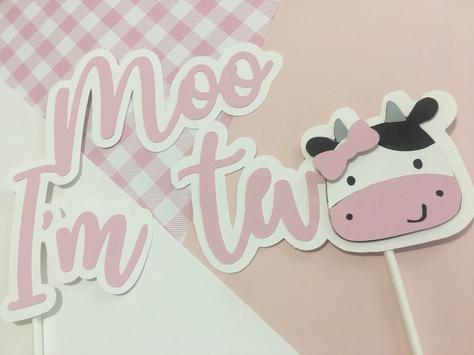 Moo Im Two Cake Topper Cow Cake Topper - Etsy
