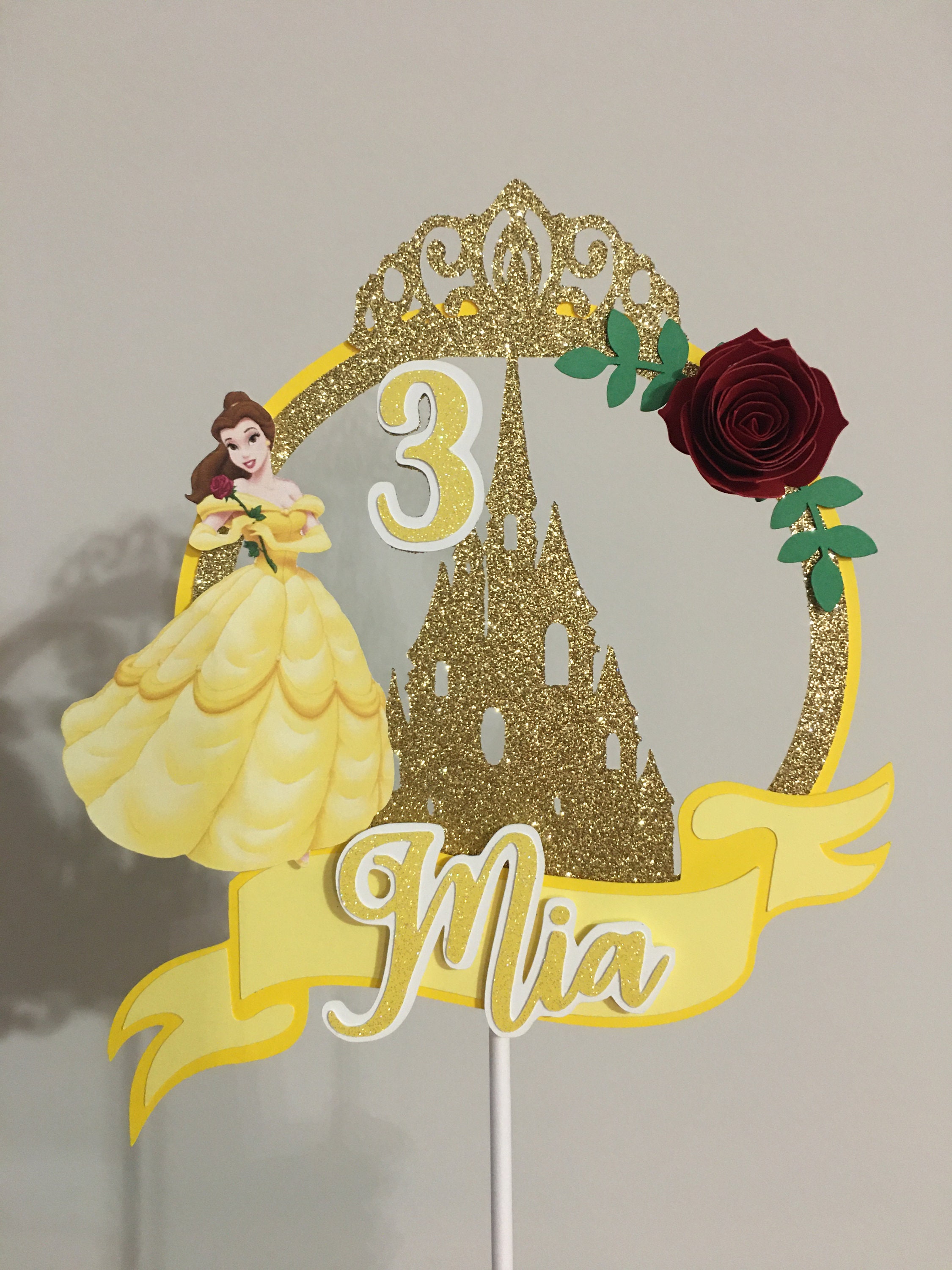 Belle Cake Topper Beauty and the Beast Cake Topper | Etsy