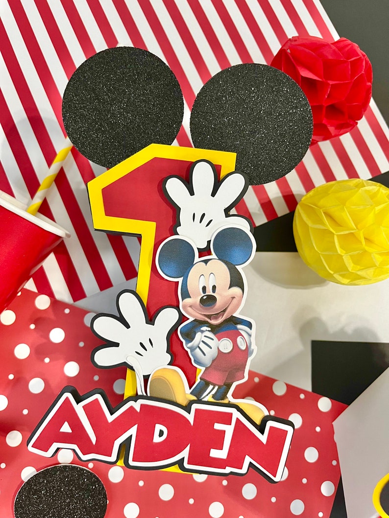 Mickey Mouse 3D Number • Mickey Party Table Decor • Custom Mickey ...