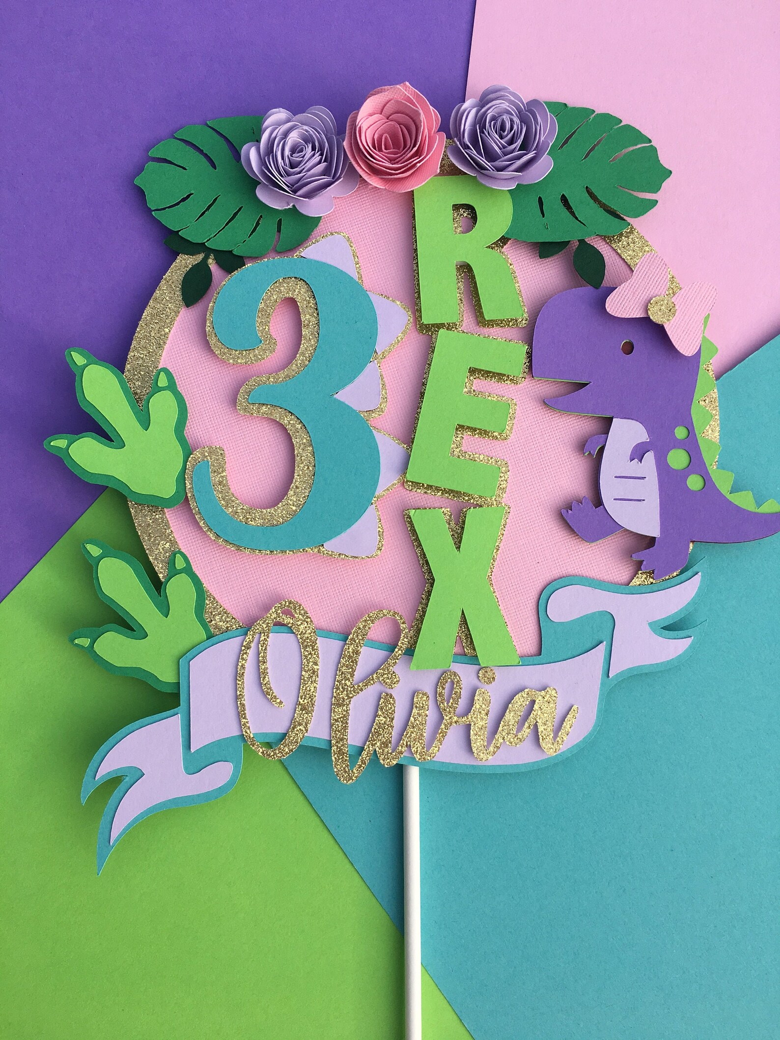 3 Rex Cake Topper Three Rex Cake Topper Dinosaur Cake Topper - Etsy