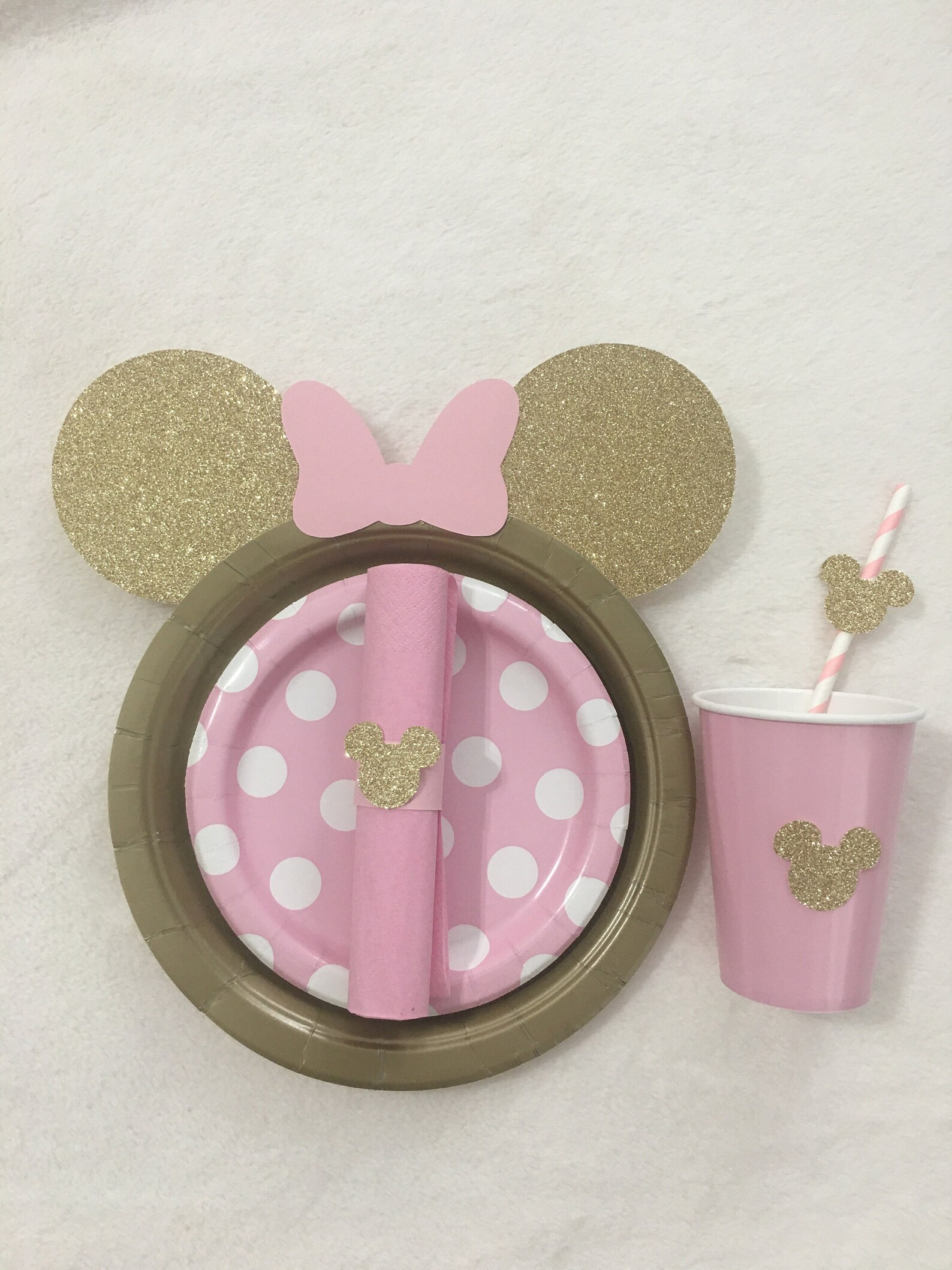 Minnie Mouse Plates Minnie Mouse Cups Minnie Mouse Straws - Etsy
