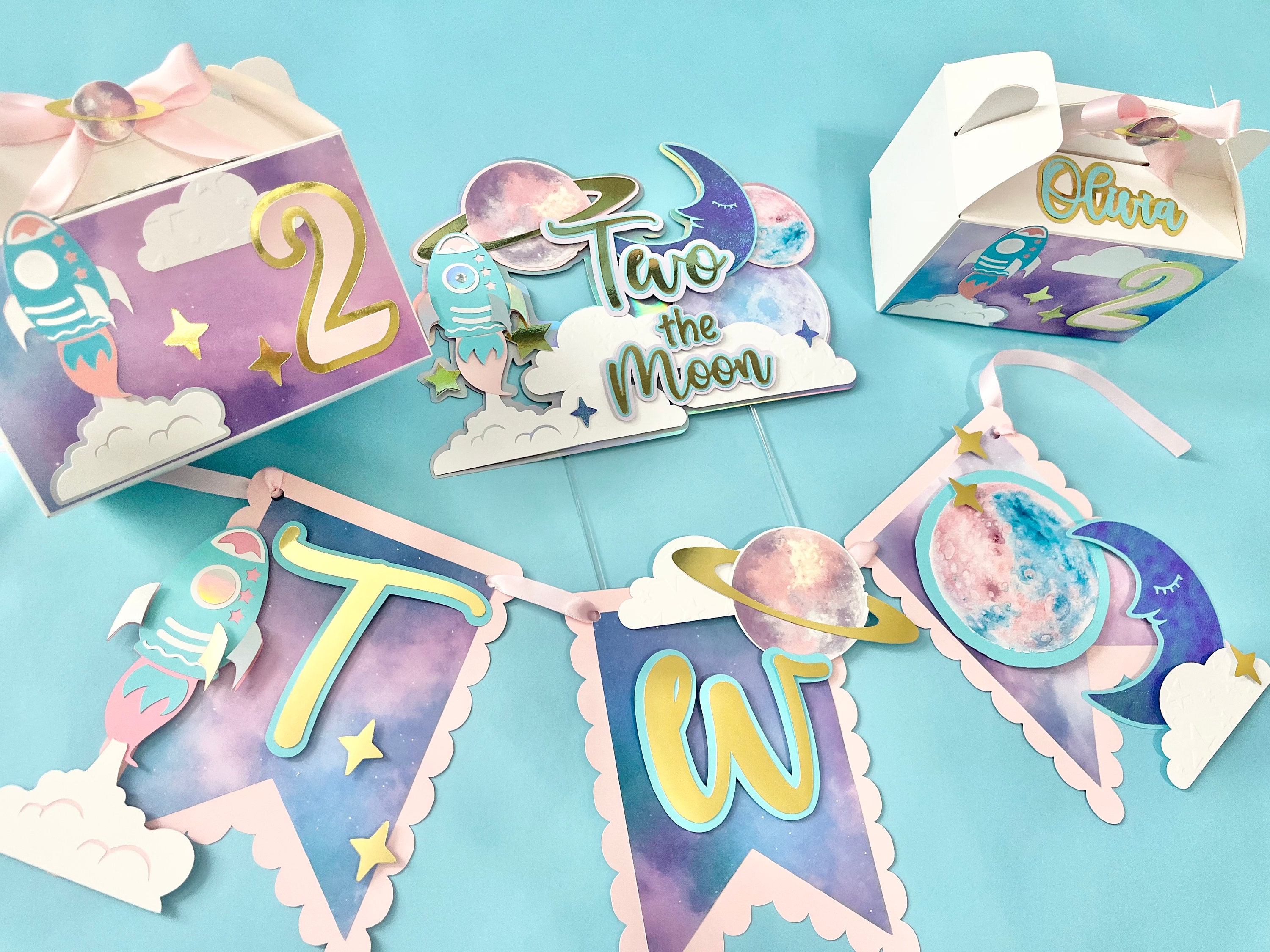 Two the Moon Favor Box Outer Space Favor Box - Etsy