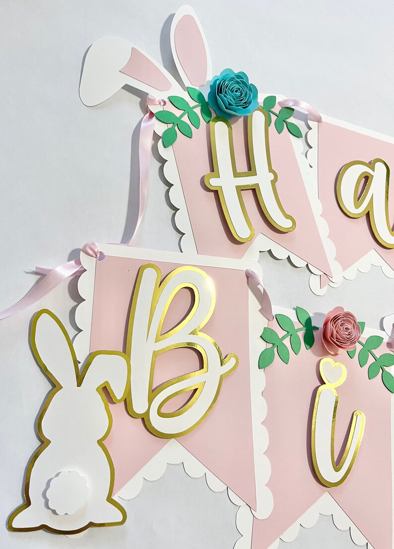 Bunny Banner Some Bunny is One Banner - Etsy