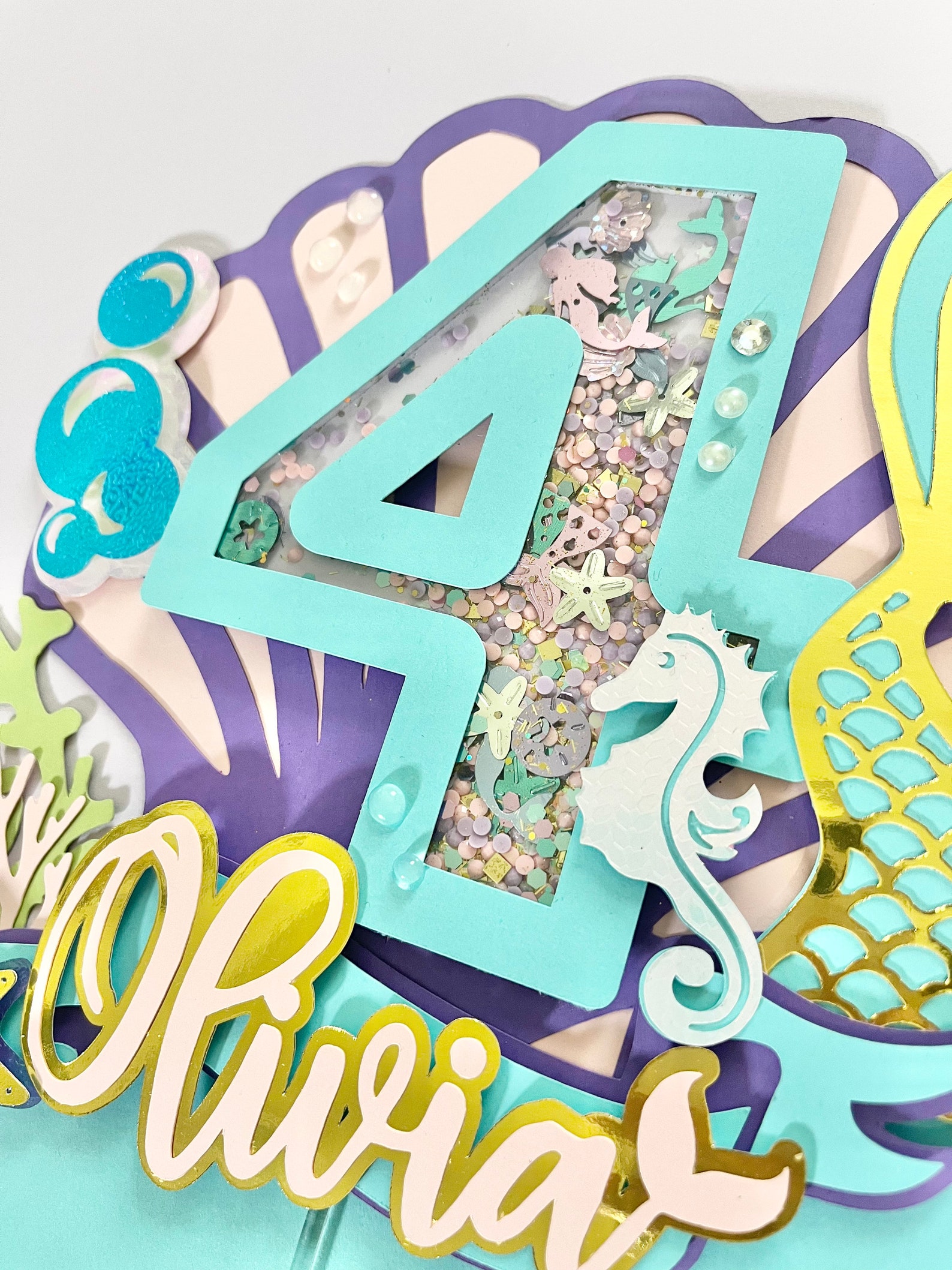 Mermaid Cake Topper Mermaid Shaker Cake Topper - Etsy