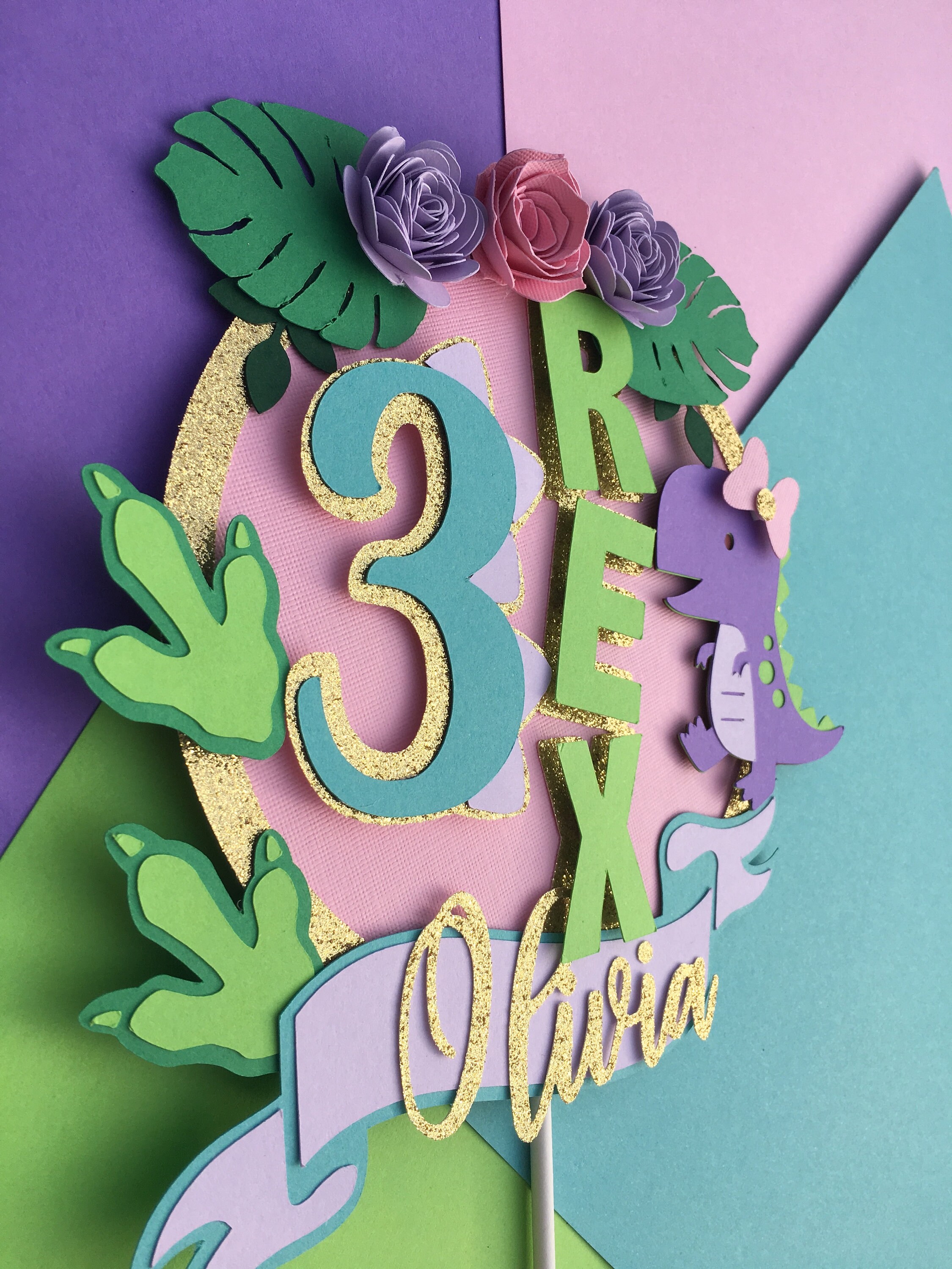 3 Rex Cake Topper Three Rex Cake Topper Dinosaur Cake Topper - Etsy