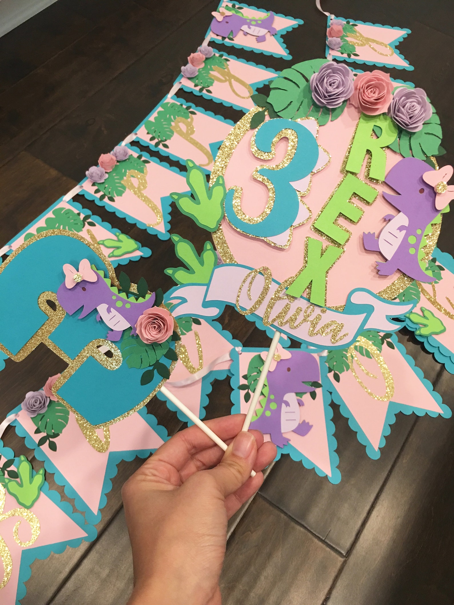 3 Rex Banner Dinosaur Banner - Etsy