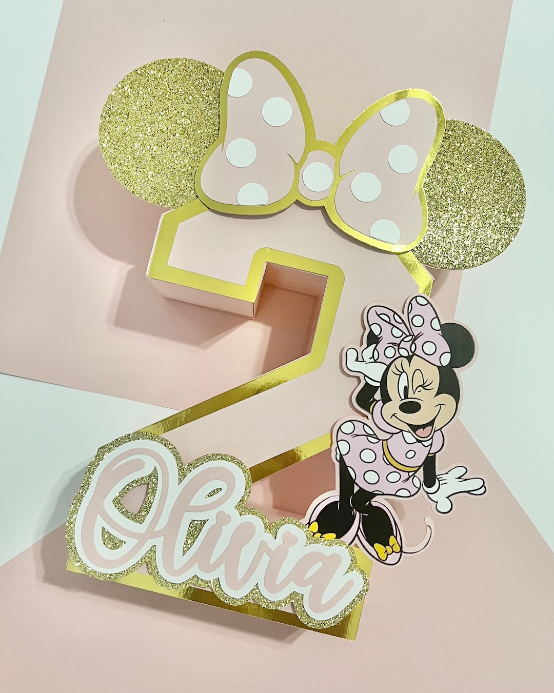 Minnie Mouse Inspired 3D Birthday Number: Pink Party Table Decor - Etsy