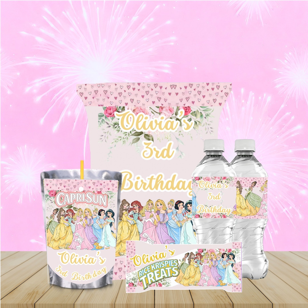 Princess Editable Pink Snack Party Package - Etsy
