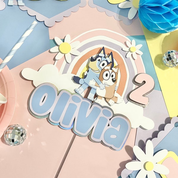 Bluey Banner Cake Topper - Etsy