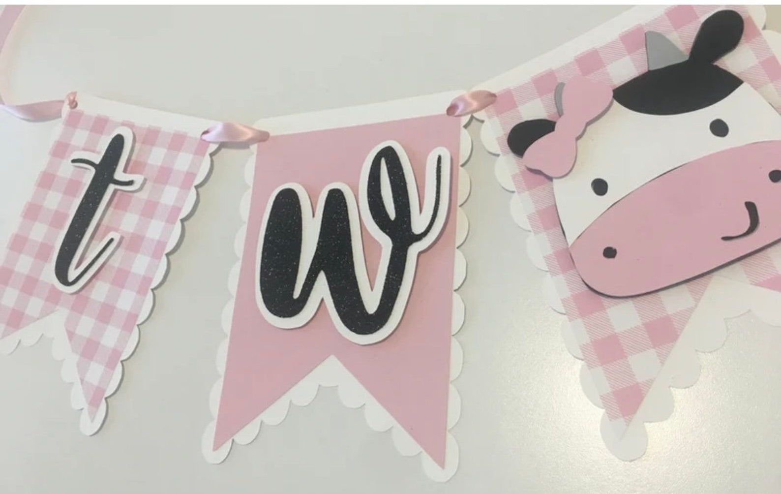 Cow Ribbon Garland Cow Banner Cow High Chair Banner - Etsy