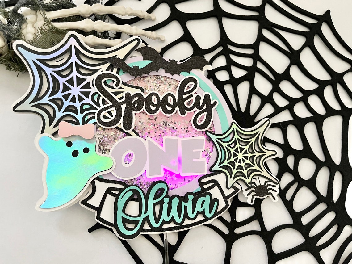 Spooky One Cake Topper Pastel Halloween Cake Topper - Etsy