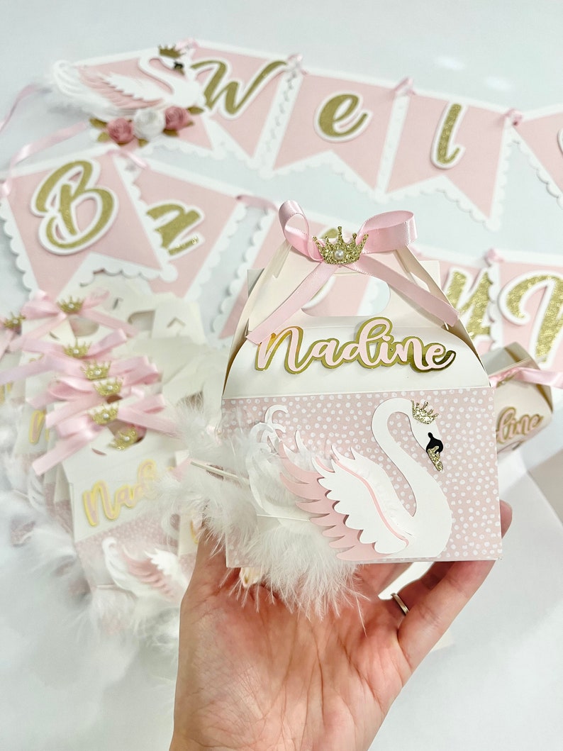 Swan Favor Boxes - Etsy