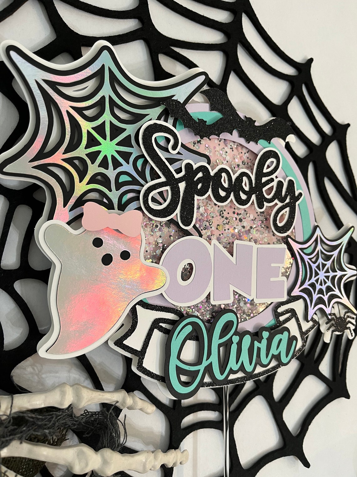Spooky One Cake Topper Pastel Halloween Cake Topper - Etsy