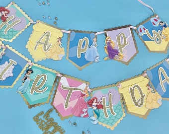 Disney Princess Birthday Banner Party Banner Custom Banner Disney ...
