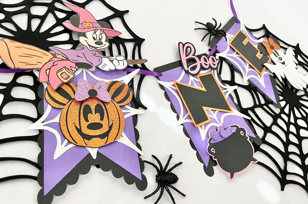 Minnie Mouse Halloween Banner – Spooky Cute Party Decor for Halloween ...