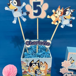 Blue Dog Party Centerpieces With Box: Puppy Birthday Table Decor - Etsy