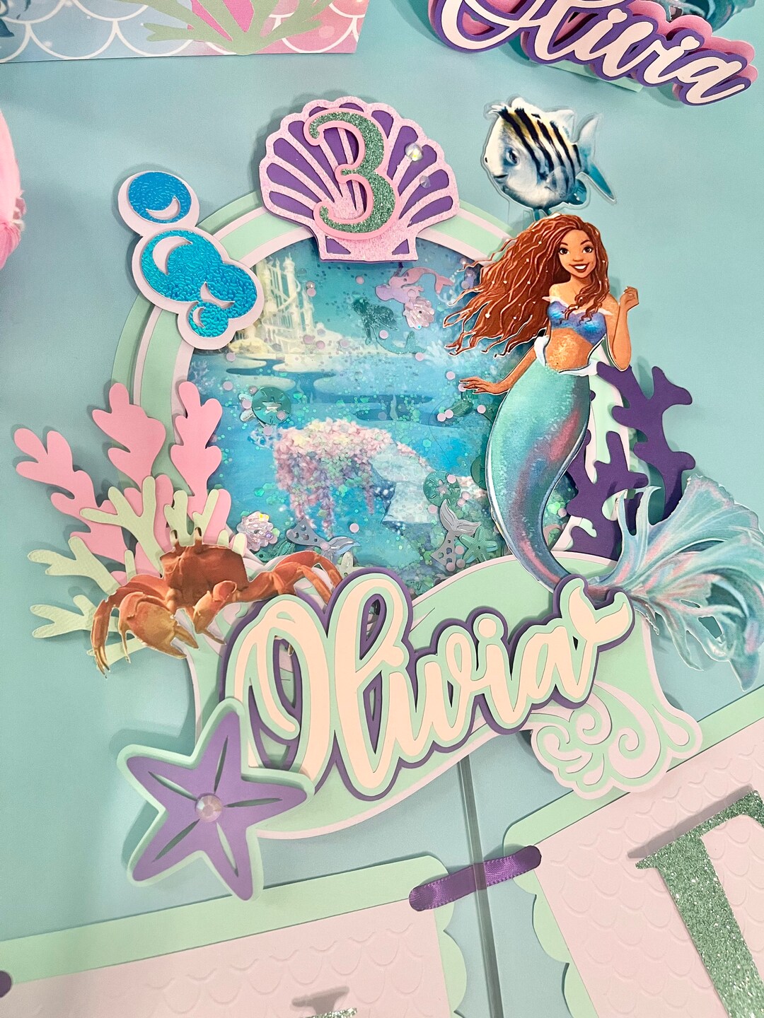 Little Mermaid Shaker Cake Topper, Live Action Little Mermaid Shaker ...