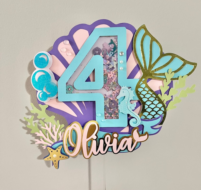 Mermaid Cake Topper Mermaid Shaker Cake Topper - Etsy