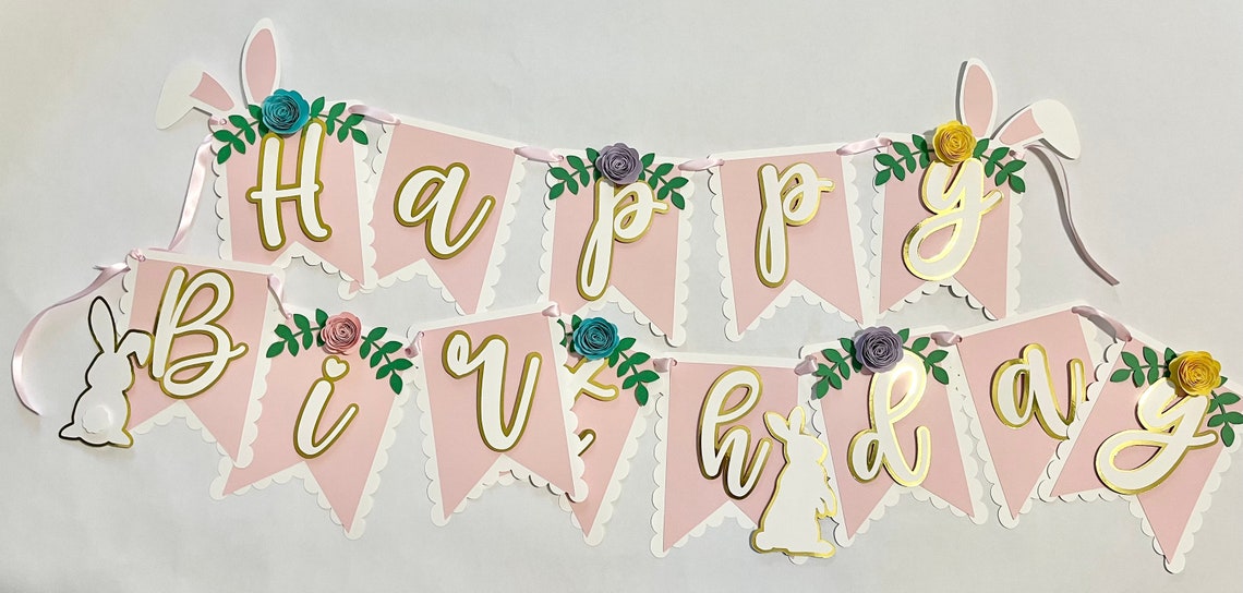 Bunny Banner Some Bunny is One Banner - Etsy