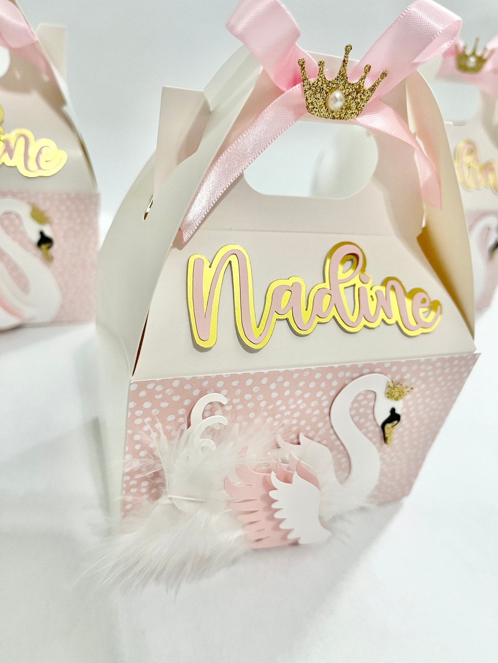 Elegant Swan Baby Shower Favor Boxes - Set of 6 - Etsy