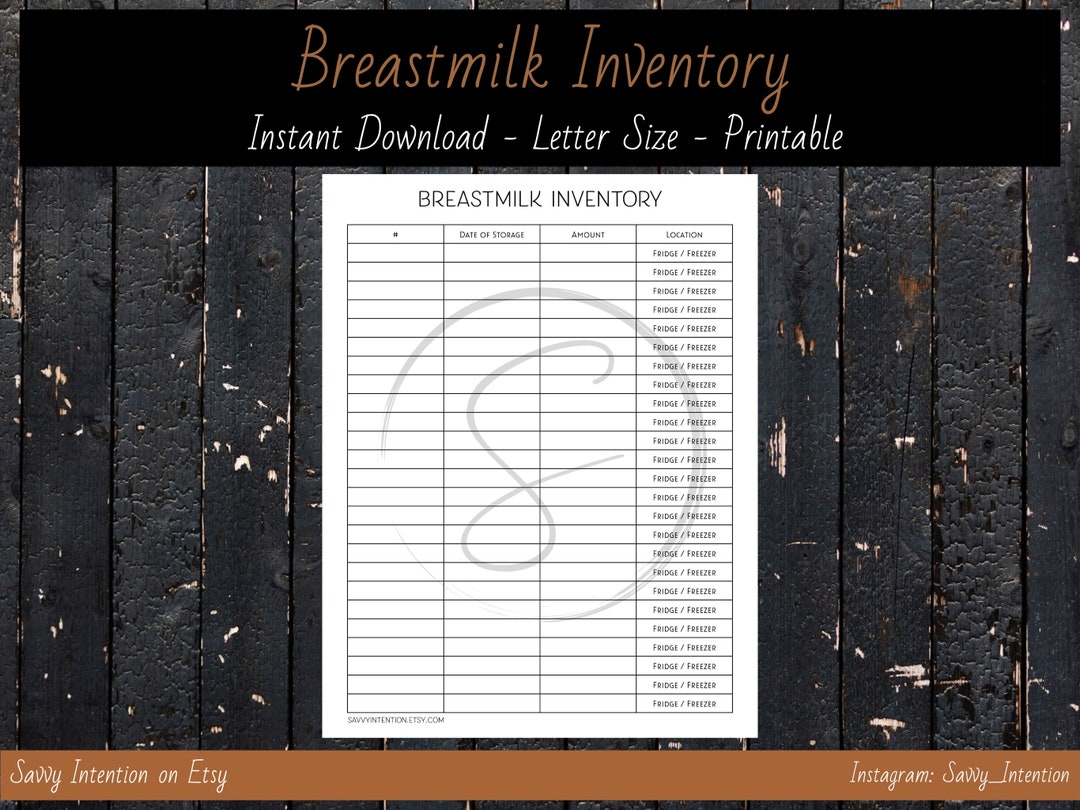 Breastmilk Inventory - Etsy