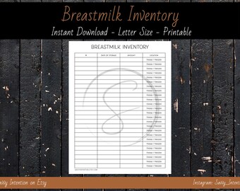 Breast Milk Inventory Tracker - Etsy