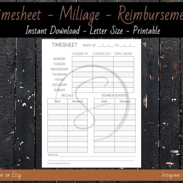 Childcare Timesheet - Etsy