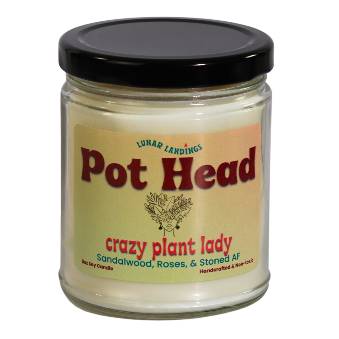 Sandalwood Rose Soy Candle- Pot Head Candle, 420, Stoner, Stoner Gifts ...