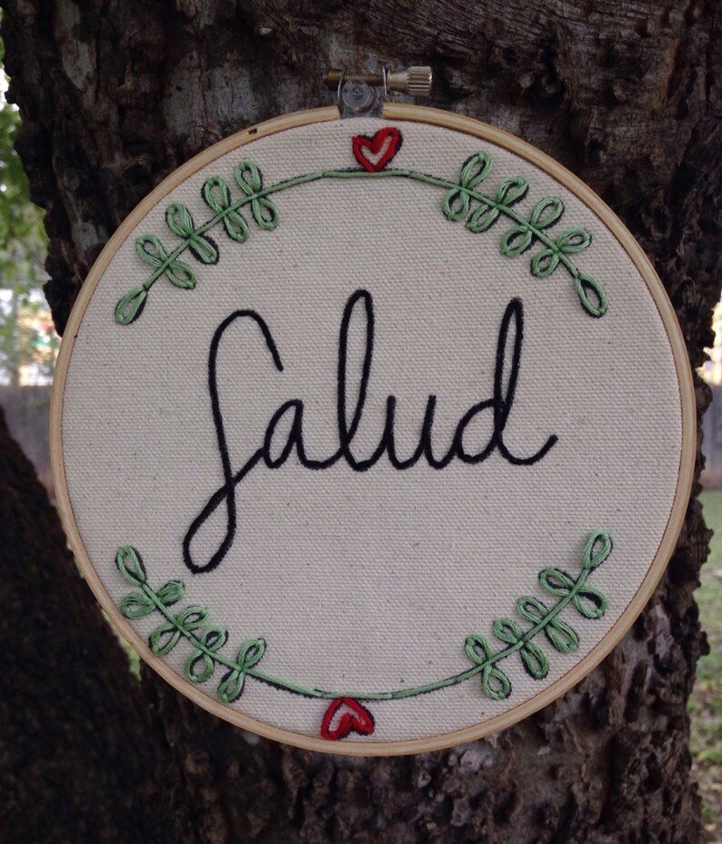 Cheers Salud Embroidery Hoop Wall Art - Etsy