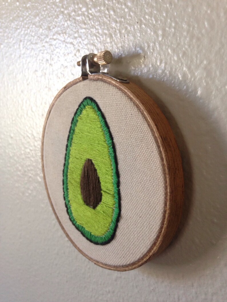 Small Avocado Embroidery Hoop Wall Art - Etsy
