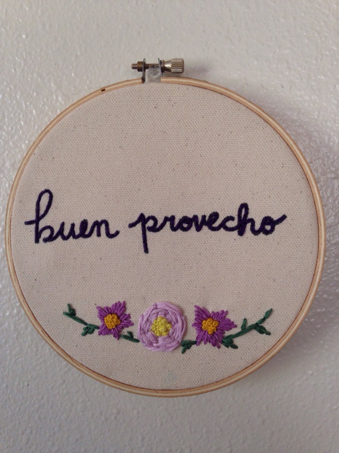 Cute Embroidery Hoop buen Provecho enjoy Your - Etsy