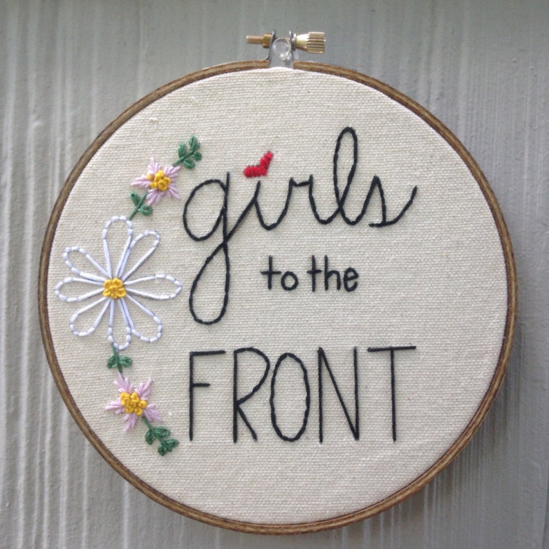Riot Grrrl Inspired "girls to the Front" Embroidery Hoop Wall Art - Etsy