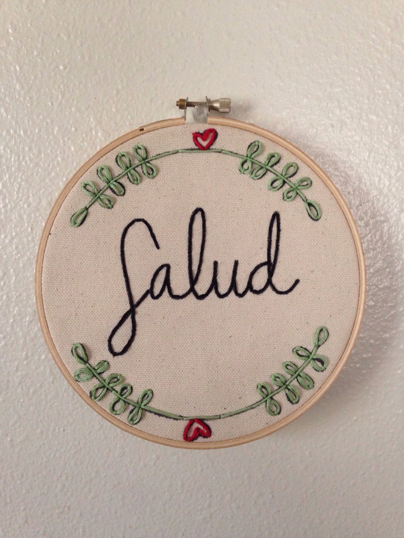 Cheers Salud Embroidery Hoop Wall Art - Etsy