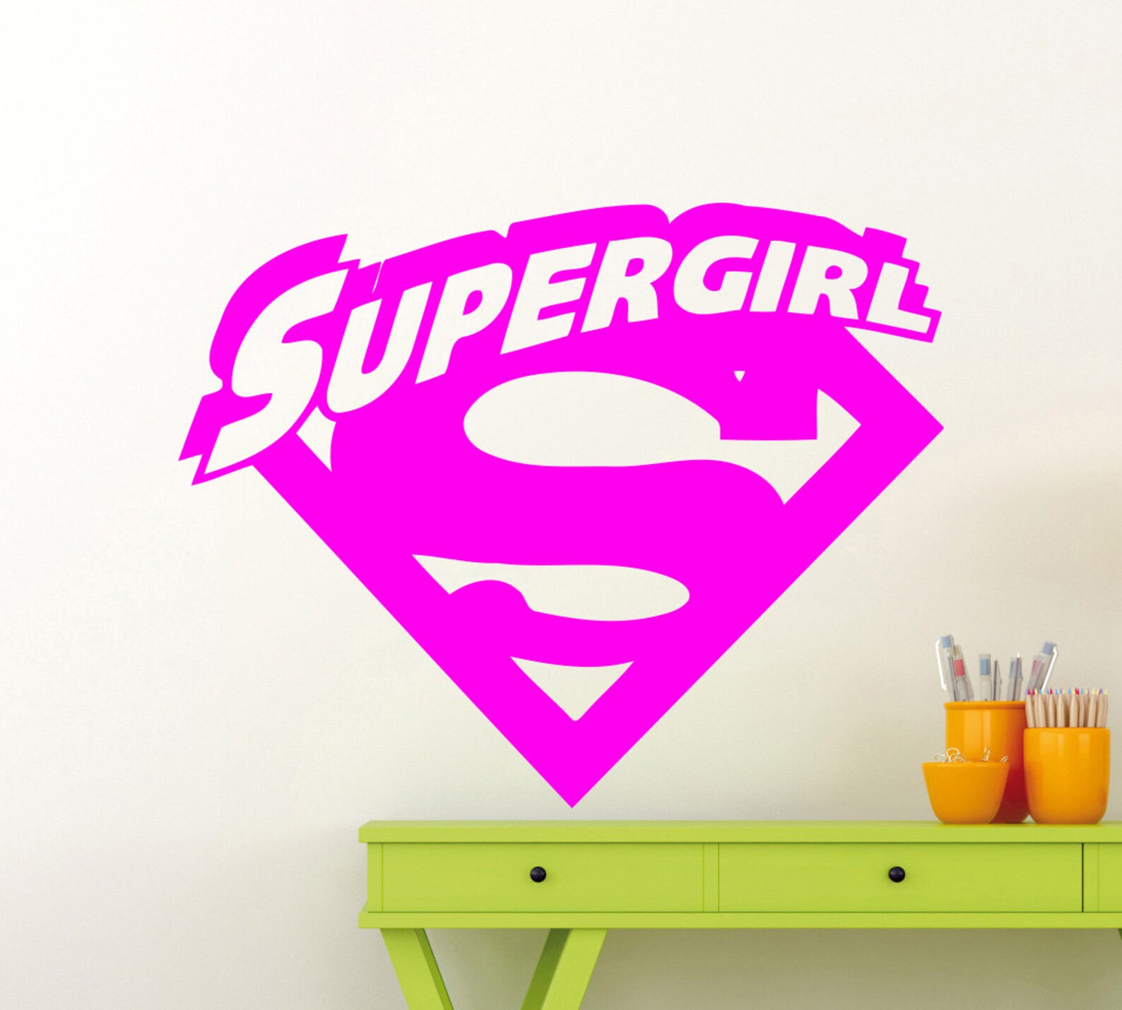 Supergirl Logo Wall Sticker Superhero DC Marvel Comics Vinyl | Etsy