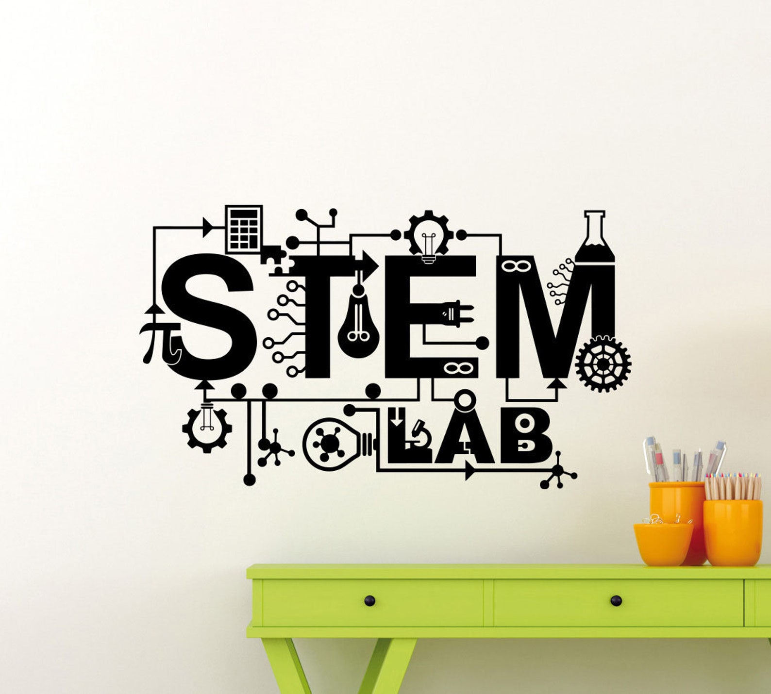 Stem Lab Wall Decal Math Classroom Sign Stem Teacher Gift | Etsy