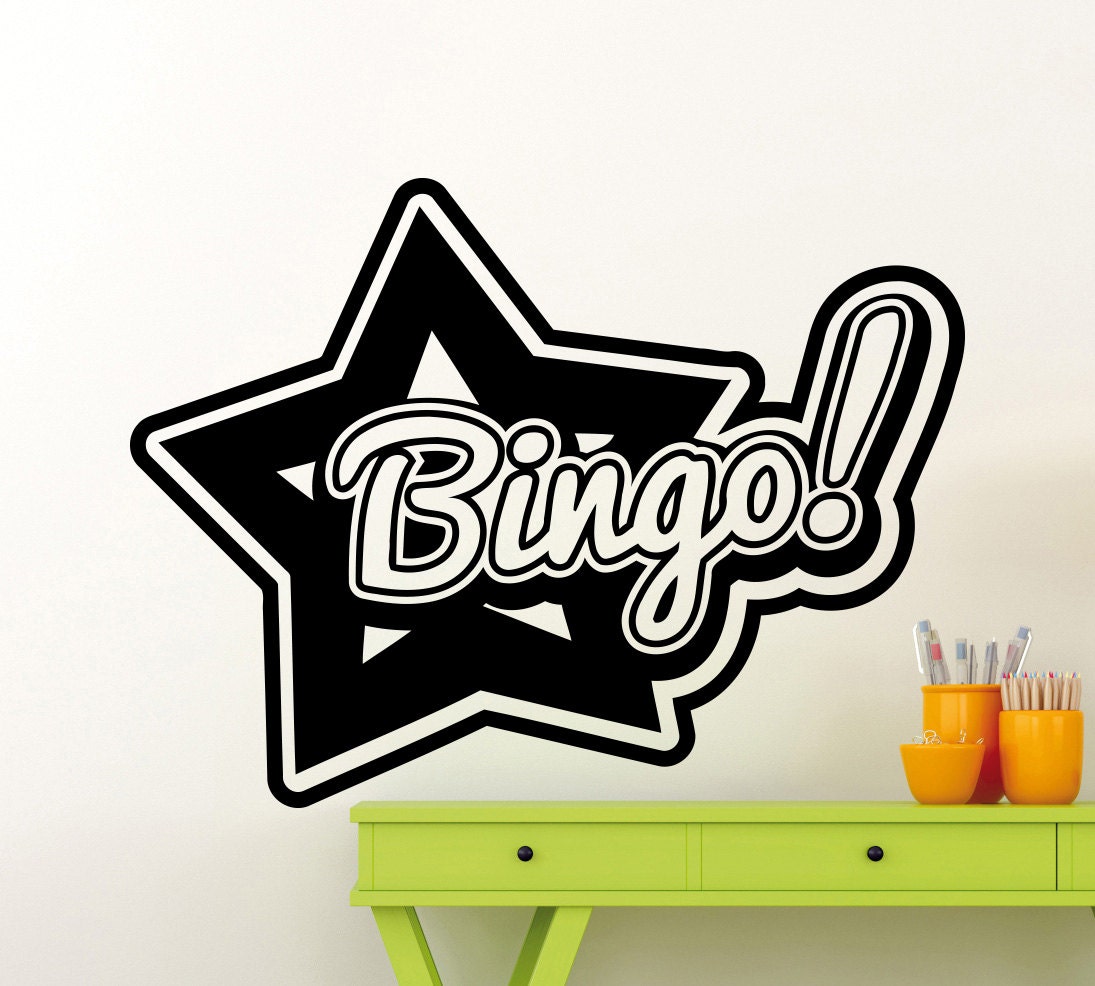 Bingo Sign Wall Decal Bingo Emblem Logo Vinyl Sticker Home | Etsy