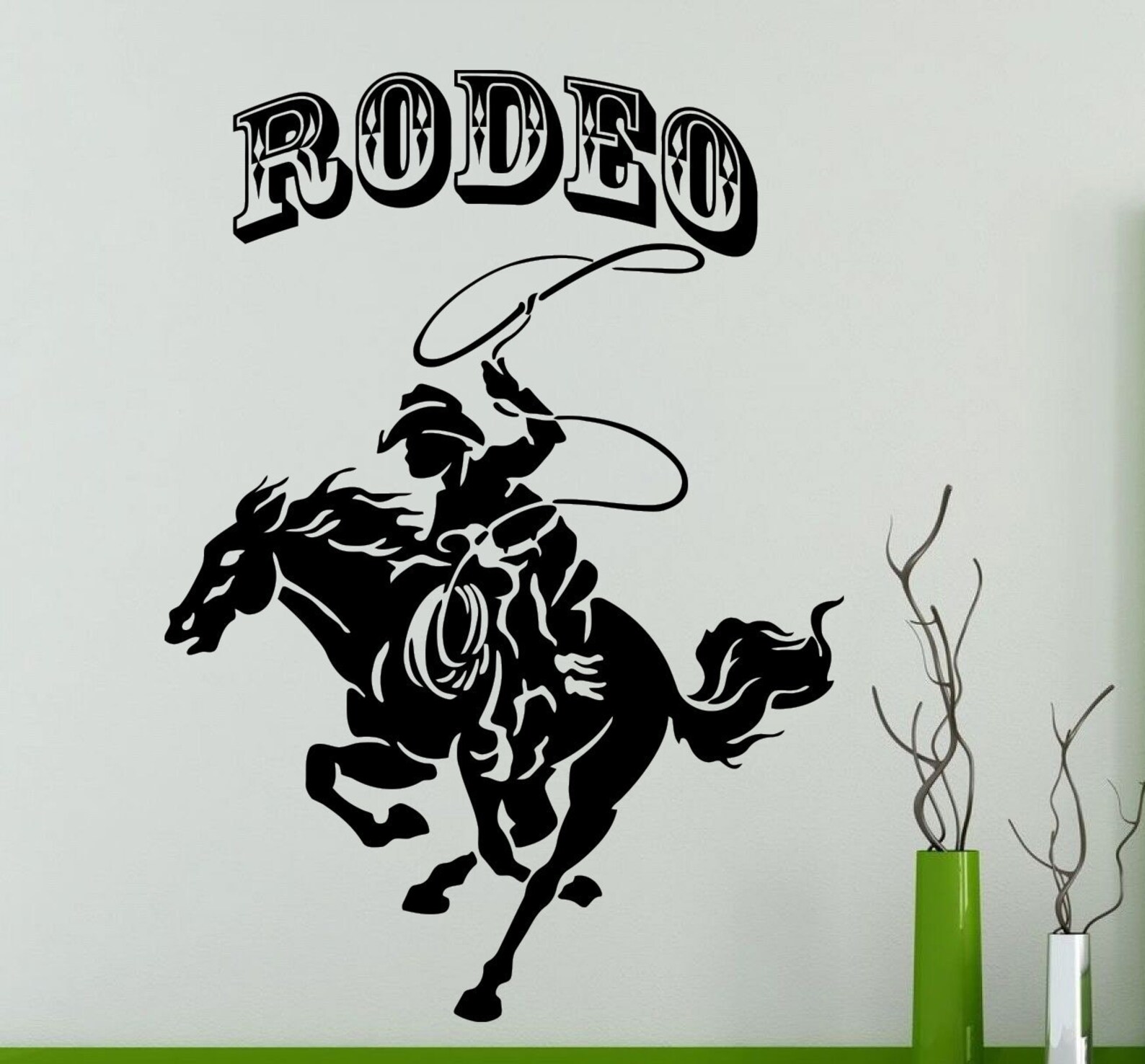 Rodeo Wall Sticker Cowboy Horse Vinyl Decal Home Interior | Etsy