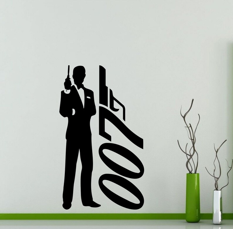 James Bond Agent 007 Wall Decal Spy Logo Stencil Comic Book - Etsy